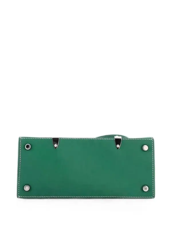 Goyard Structured Saigon Top Handle Bag Coated Canvas With Leather Mini Satchel - Green