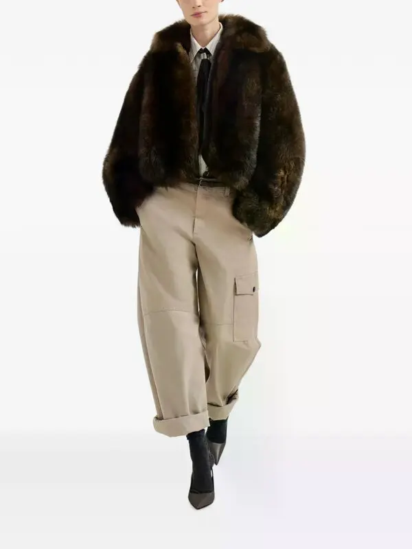 Brunello Cucinelli Monili Barrel-leg Cargo Pants - Neutrals
