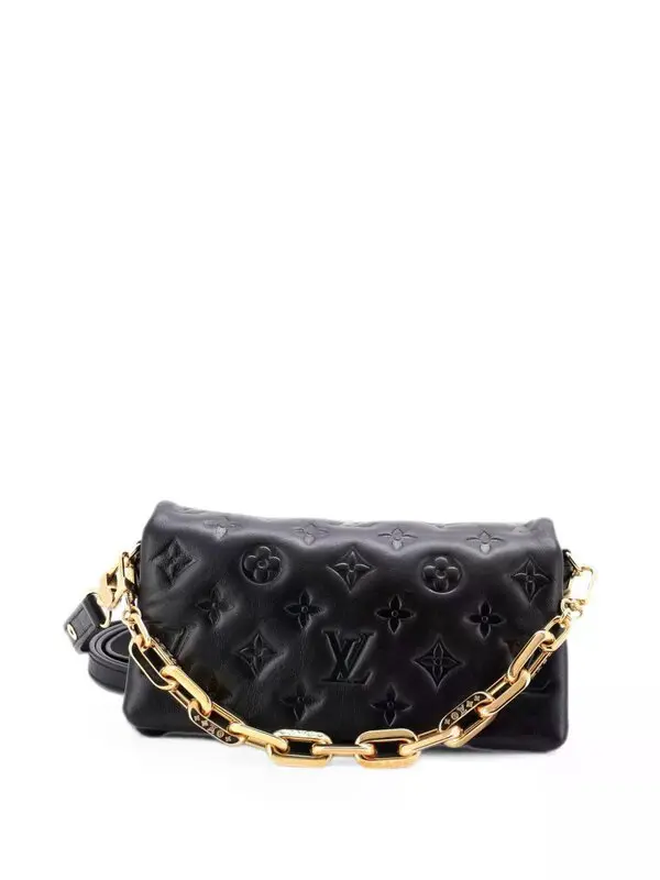 LOUIS VUITTON Convertible Coussin Pochette Monogram Embossed Lambskin Shoulder Bag