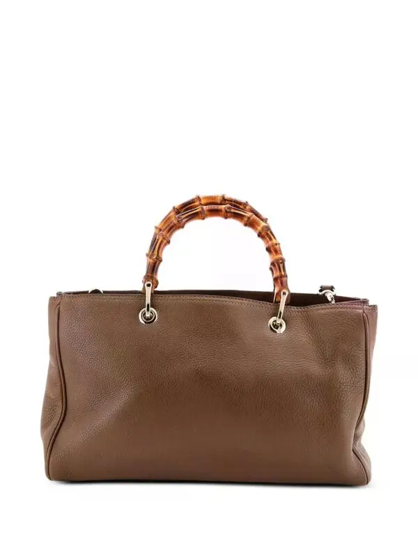 Gucci Bamboo Shopper Leather Medium Tote Bag - Brown