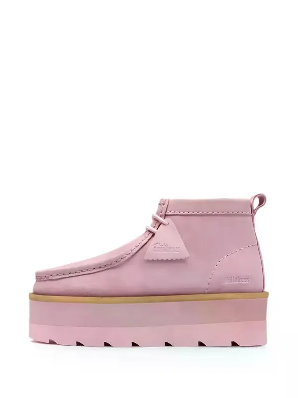 Clarks Meare Wallabee Platform Ankle Boots - Pink