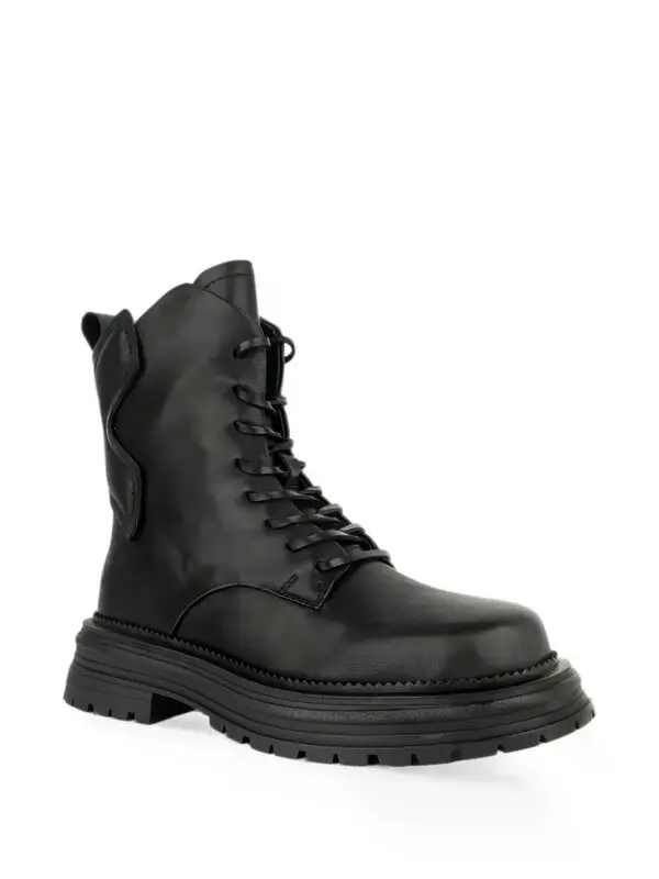 LINDA BAUMANN Paneled Lace-up Boots