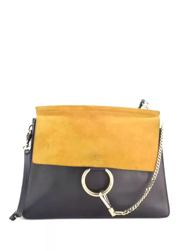 Chloé Faye Leather And Suede Medium Shoulder Bag - Orange
