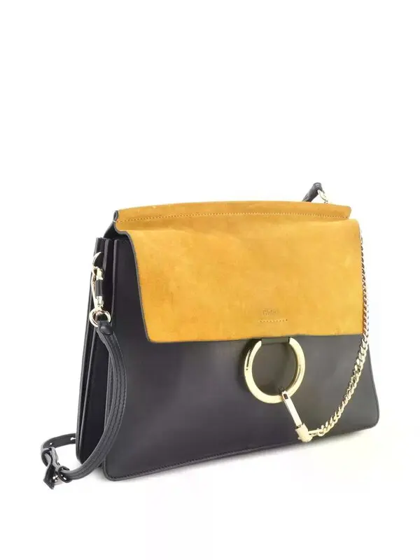 Chloé Faye Leather And Suede Medium Shoulder Bag - Orange