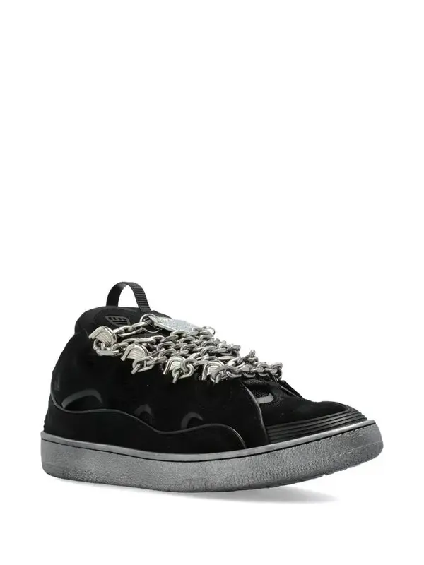LANVIN Curb Chain-embellished Leather Sneakers
