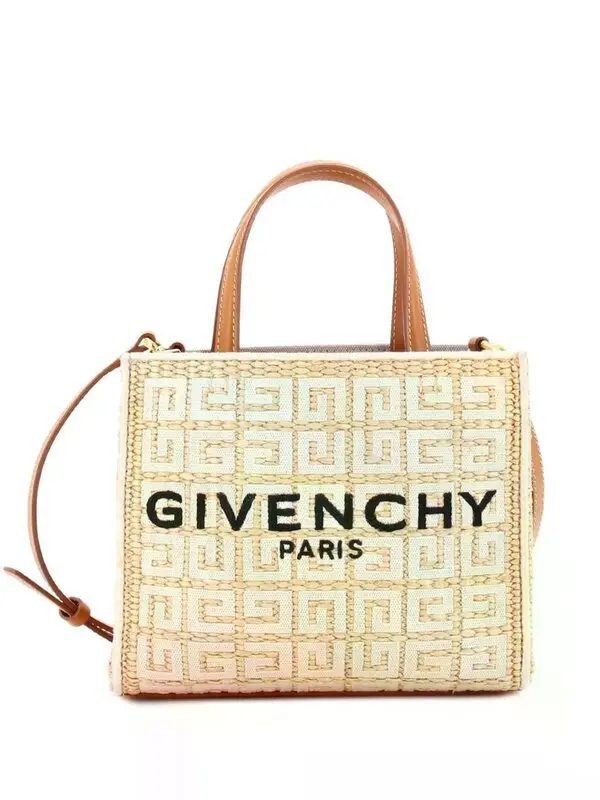 Givenchy G-tote 4g Raffia Mini Satchel - Neutrals