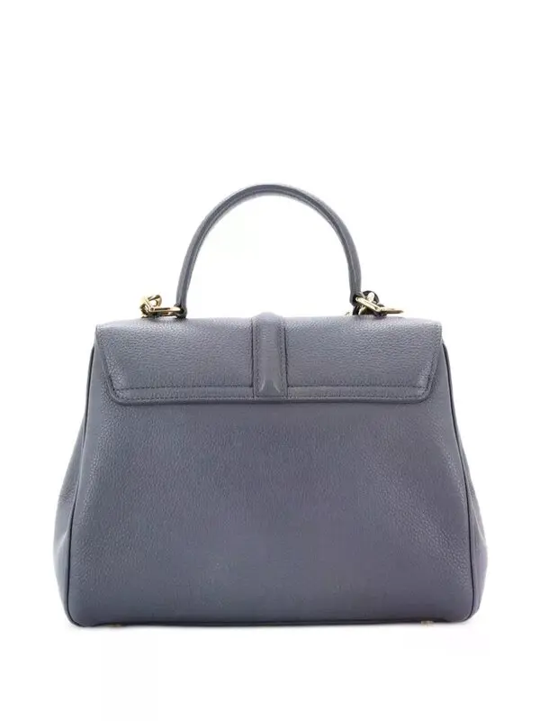 Celine 16 Top Handle Bag Grained Calfskin Small Satchel - Grey