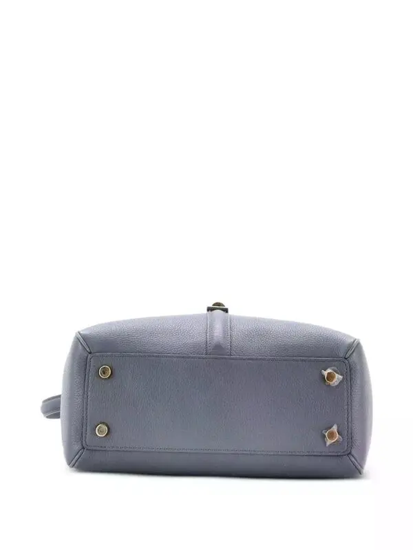 Celine 16 Top Handle Bag Grained Calfskin Small Satchel - Grey