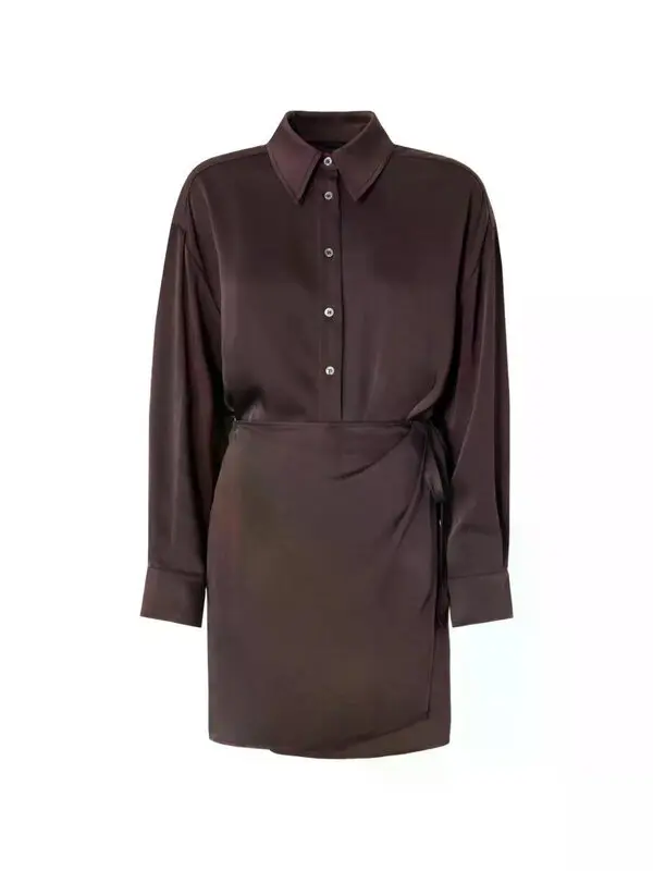 Pinko Satin Wrap-style Shirt Dress