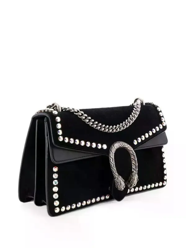Gucci Dionysus Suede Small Shoulder Bag With Crystal Embellishments