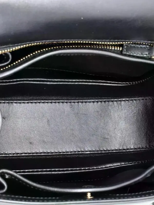 Gucci Bamboo 1947 Leather Top Handle Satchel - Black