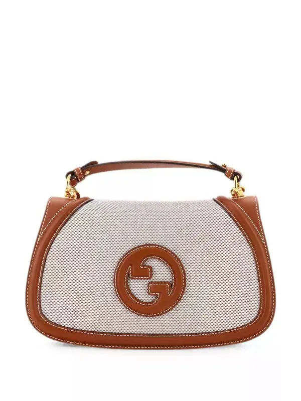 Gucci Blondie Nm Top Handle Bag Canvas With Leather Medium Shoulder Bag - Brown