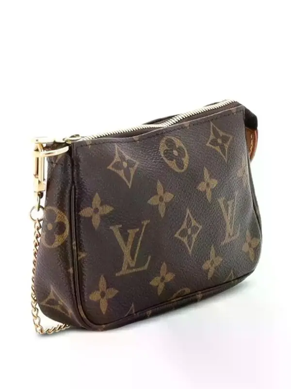 LOUIS VUITTON Pochette Accessoires Monogram Canvas Mini Clutch Bag - Brown