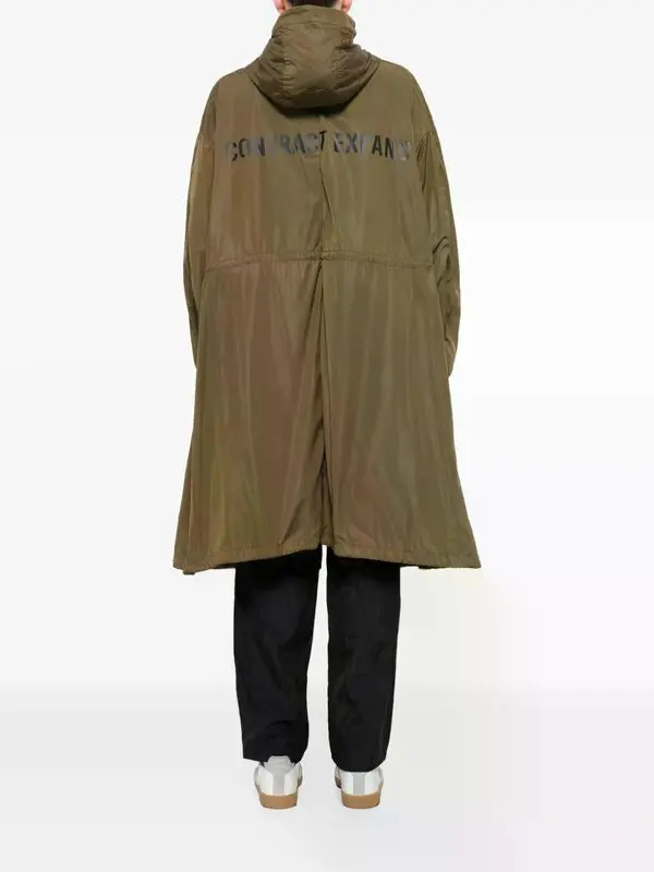JUUN.J Hooded Slogan-print Parka