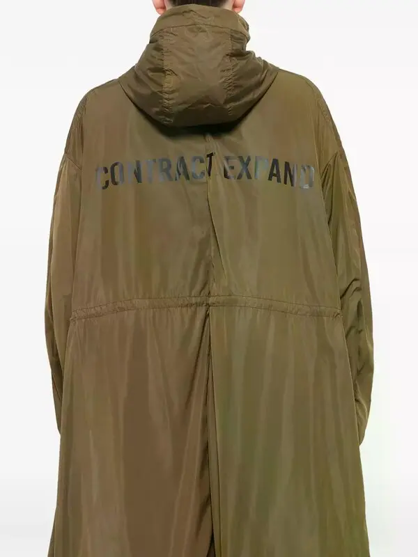 JUUN.J Hooded Slogan-print Parka