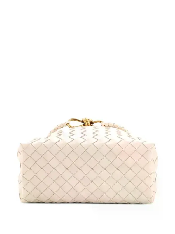 Bottega Veneta Andiamo Top Handle Bag Intrecciato Nappa Small Satchel - White