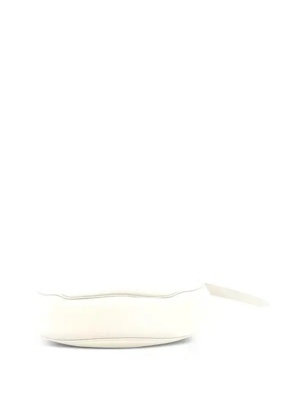 Celine Heloise Triomphe Embossed Leather Medium Shoulder Bag - White