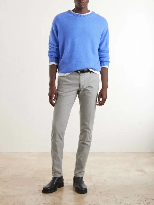 SLOWEAR Straight-leg Stretch-cotton Trousers