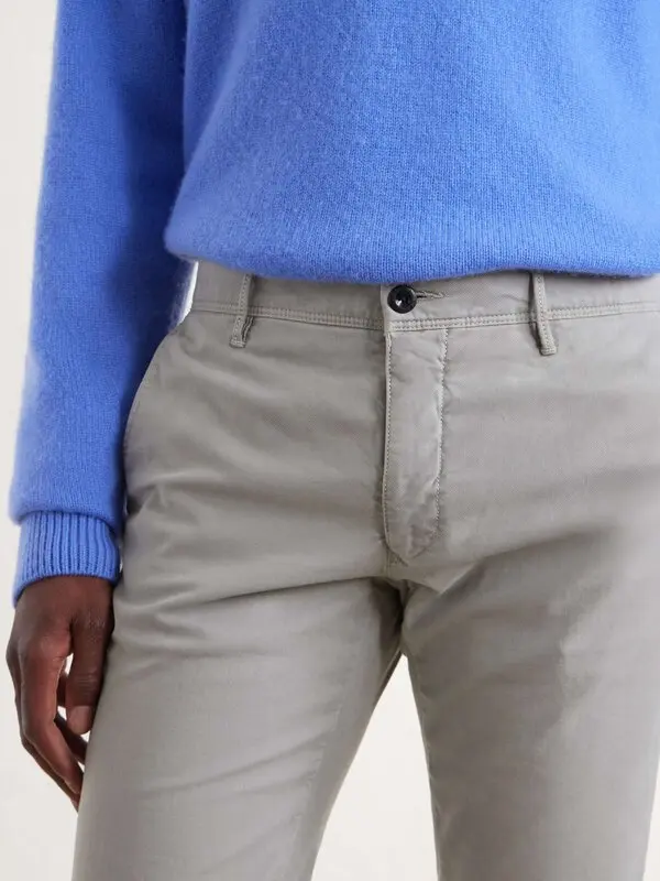 SLOWEAR Straight-leg Stretch-cotton Trousers