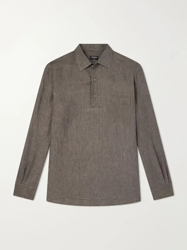 Zegna Linen Shirt - Brown