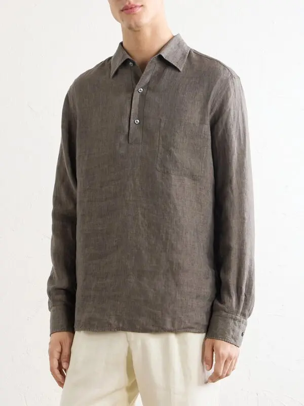 Zegna Linen Shirt - Brown