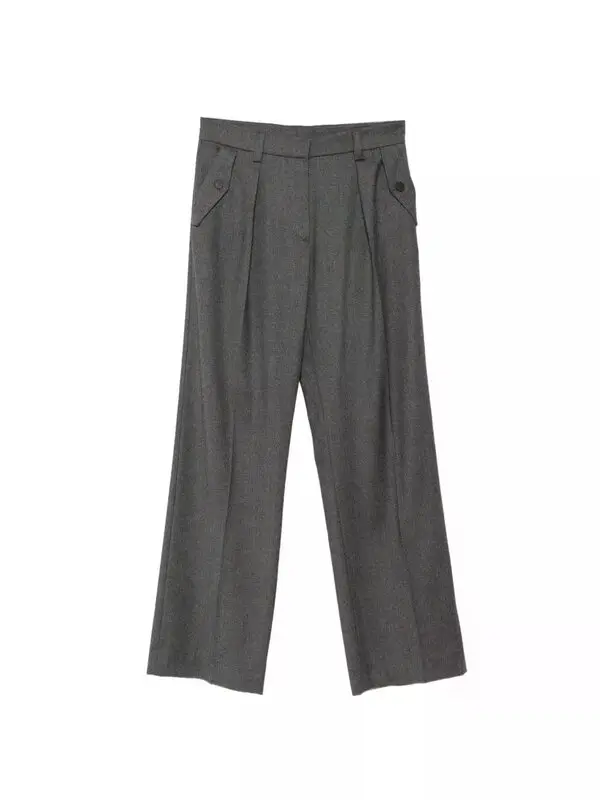 Antonelli Firenze Salice Pleated Wide-leg Trousers - Grey