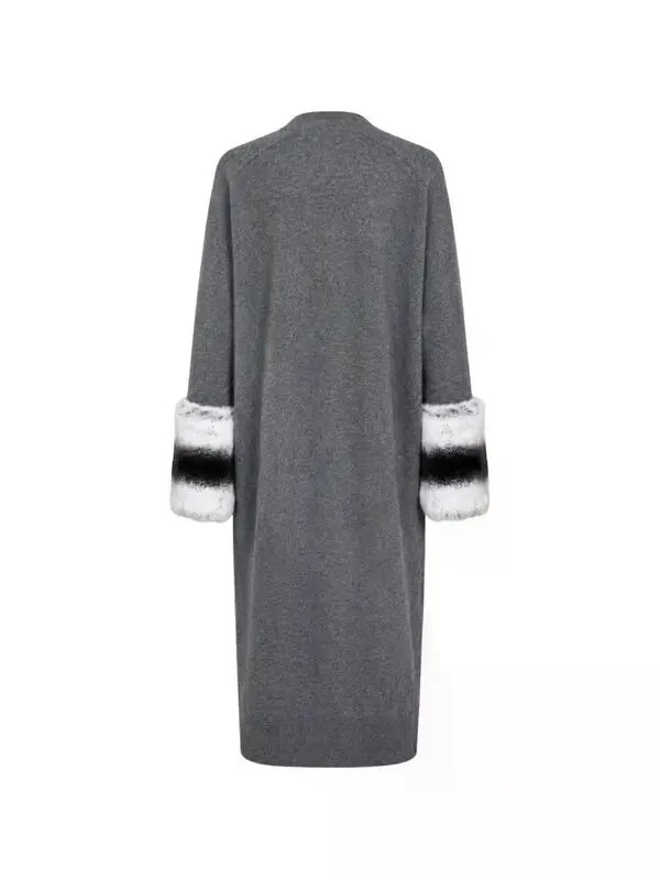 IZAAK AZANEI Faux-fur Trim Cardigan - Grey
