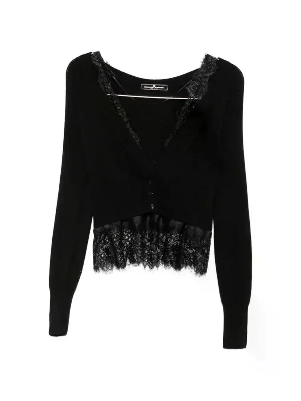 Ermanno Scervino Lace-trim Button-up Cardigan
