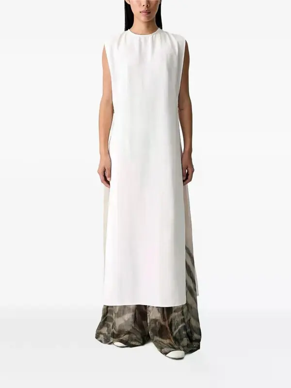 VICOLO Sleeveless Side-slit Maxi Dress - White