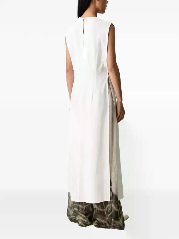 VICOLO Sleeveless Maxi Dress With Side Slits - White
