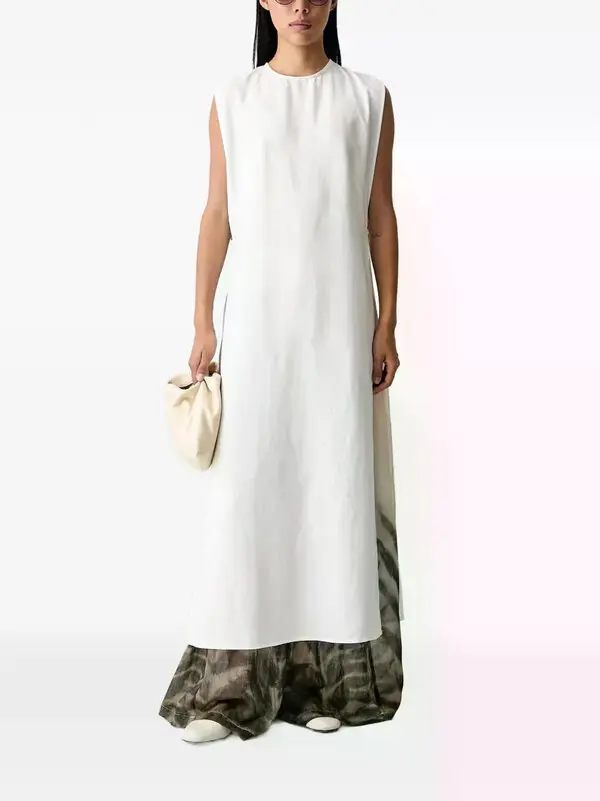 VICOLO Sleeveless Maxi Dress With Side Slits - White