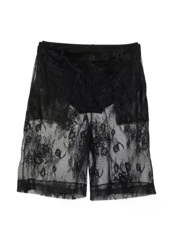Patrizia Pepe Lace Bermuda Shorts - Black
