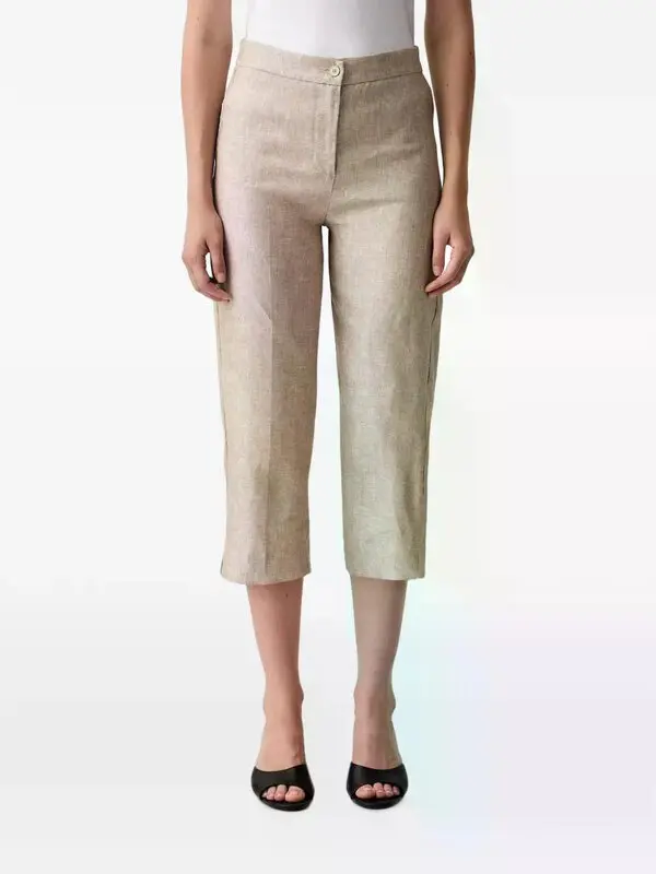VICOLO Pressed-crease Cropped Trousers