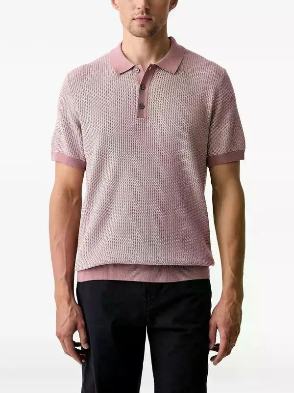 JOOP! Textured-knit Polo Shirt - Pink