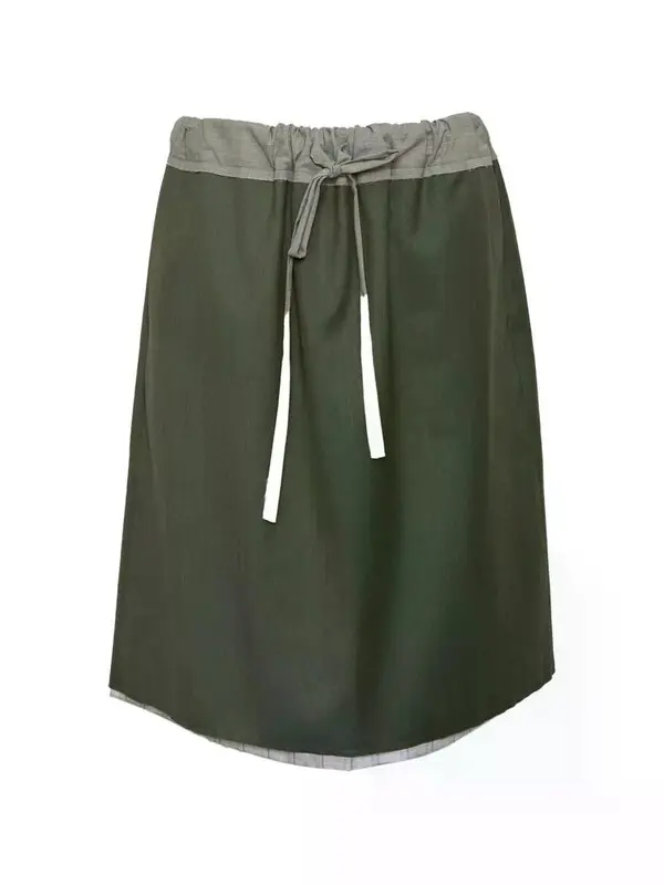 SONIA CARRASCO Drawstring-waistband Panelled Mini Skirt - Green