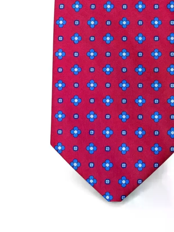 BONA FURTUNA Geometric Floral Print Neck Tie - Red