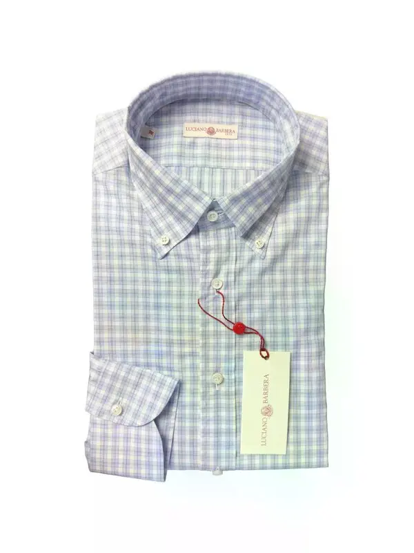 Luciano Barbera Checked Button-down Shirt - Blue