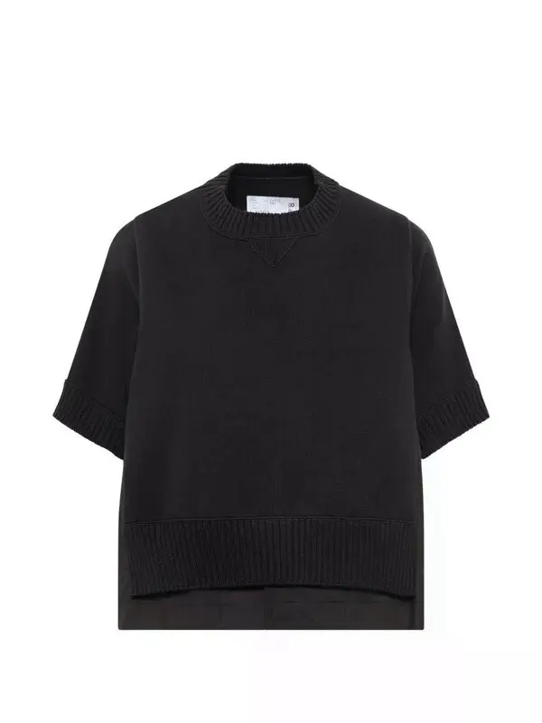 Sacai Layered-panel T-shirt - Black
