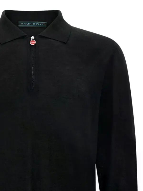 Kiton Half-zip 14 Micron Polo Shirt
