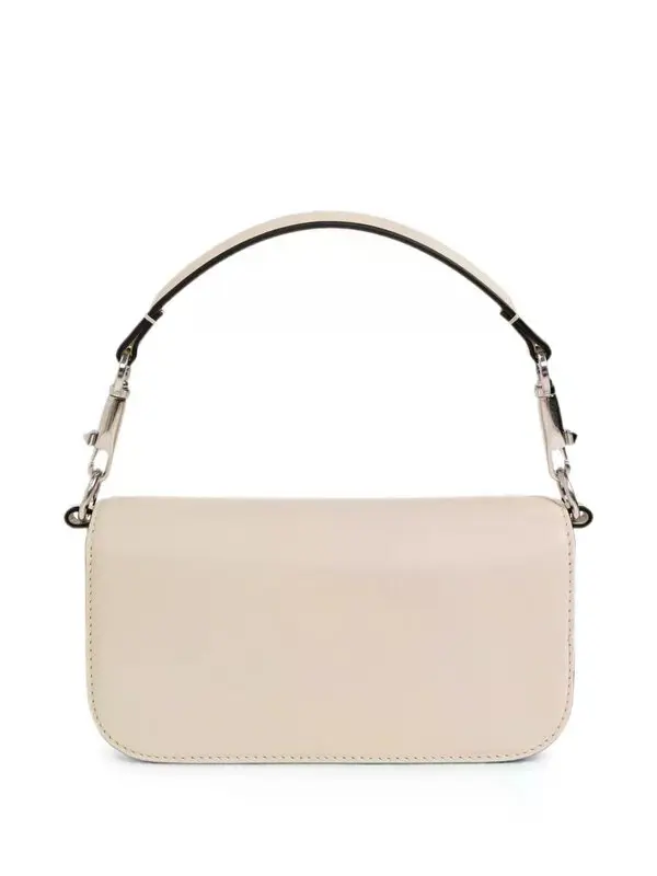 Valentino Garavani Small Locò Vlogo Signature Crystal-embellished Tote Bag - Neutrals