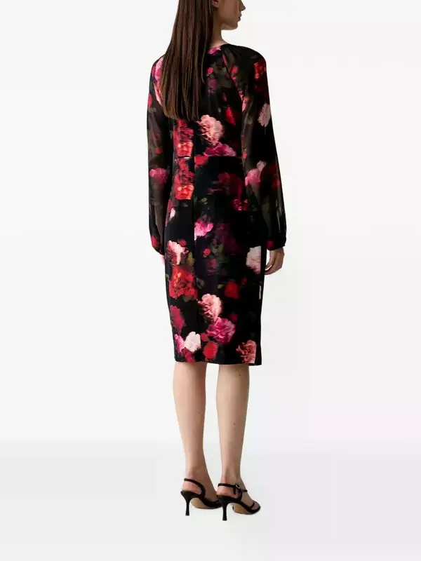 Joseph Ribkoff Floral Print Ruffled Midi Dress