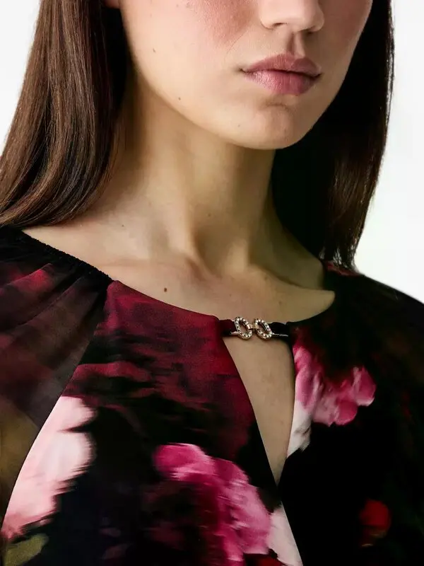 Joseph Ribkoff Floral Print Ruffled Midi Dress