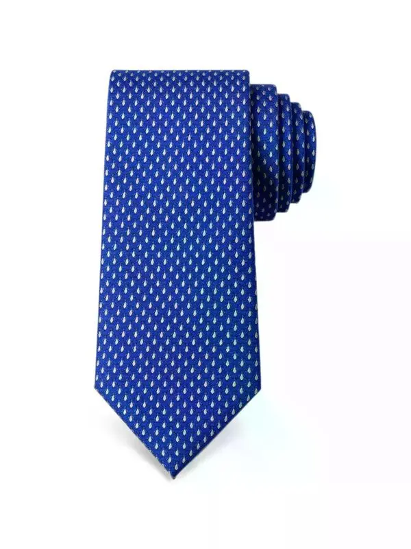 MARCO PASCALI Penguin-print Silk Tie