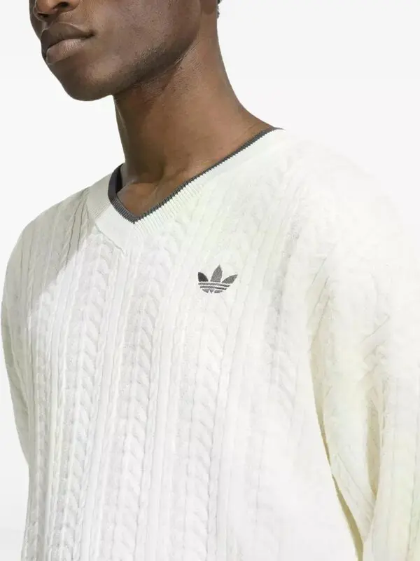 Adidas Cable-knit Crew-neck Sweatshirt