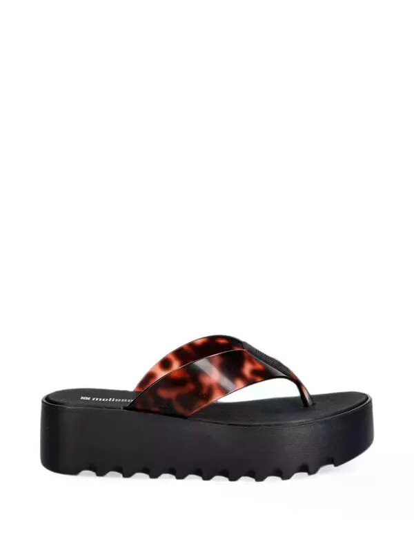 Melissa Tortoiseshell Effect Platform Flip-flops - Black