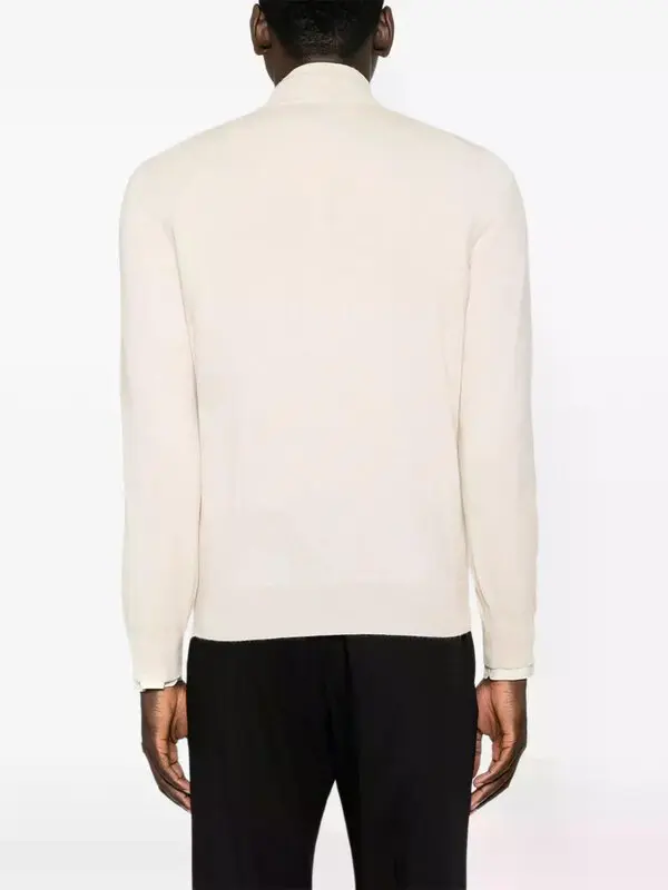 Brunello Cucinelli Quarter-zip Knitted Sweater - Neutrals