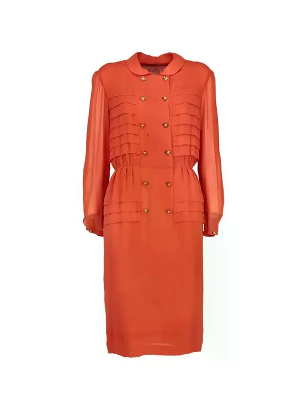 Vintage 80's Midi Tiered Double-breasted Dress