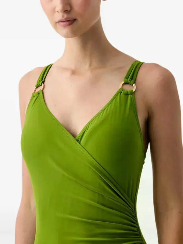 Michael Kors Ring-detail Ruched Swimsuit