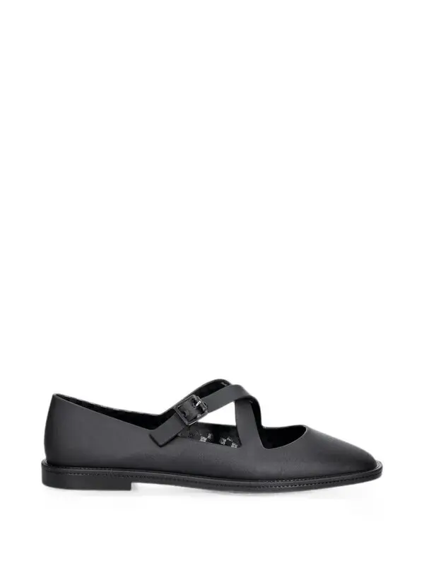 Melissa Ever Cross-strap Buckle-fastening Ballet Flats - Black