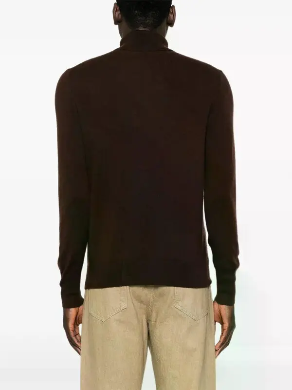 Eric Bompard Cashmere Roll Neck Knit - Brown